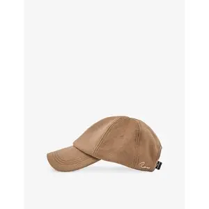 REISS Wool-Blend Cap With Brand Embroidery Light Brown