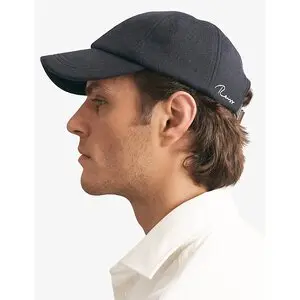 REISS Wool-blend Cap With Brand Embroidery - Navy