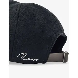 REISS Wool-blend Cap With Brand Embroidery - Navy