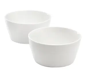 MARTHA STEWART Selma 2pc 5.75in Ceramic Cereal Bowl Set White - One-color