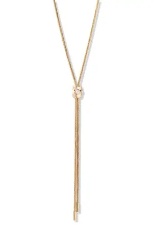 BROOK & YORK Faux Pearl Slider Necklace - Gold