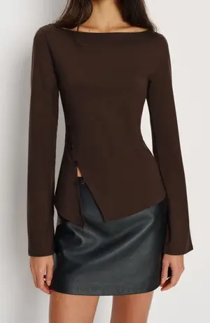 REFORMATION Nicola Knit Top - Mole