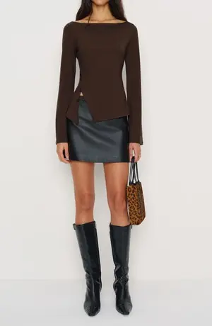 REFORMATION Nicola Knit Top - Mole