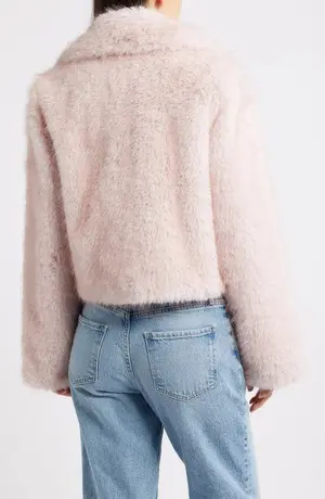 THREAD & SUPPLY Faux Fur Short Coat - Light Pink