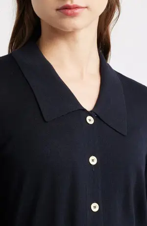 FRAME The Knit Long Sleeve Dress - Navy