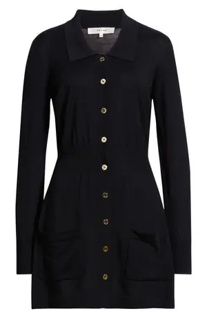 FRAME The Knit Long Sleeve Dress - Navy
