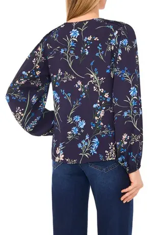 CECE DUPRAZ Floral Print Pintuck Blouse