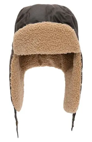 Barbour Morar Waxed Faux Shearling Trapper Hat