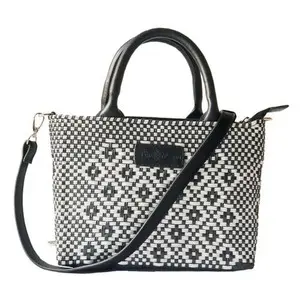 TIN MARIN Panda Small Woven Crossbody Bag - Black