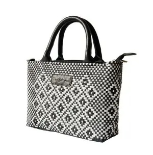 TIN MARIN Panda Small Woven Crossbody Bag - Black