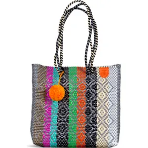 TIN MARIN Woven Tote Bag - Black And White