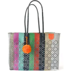 TIN MARIN Woven Tote - Black And White