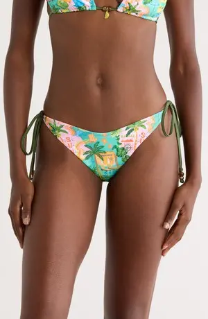 KULANI KINIS Dipped Side-tie Bikini Bottom - Sunlit Spritz