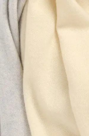 Vince Boiled Cashmere Border Wrap Scarf - Ivory