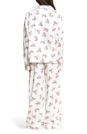 Honeydew Intimates Snooze Mode Long Pajamas - Ivory/teddies
