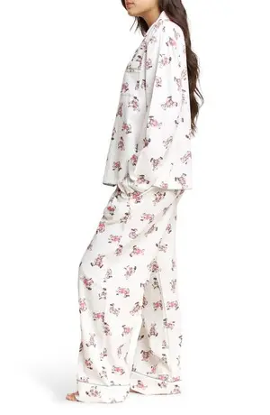 Honeydew Intimates Snooze Mode Long Pajamas - Ivory/teddies