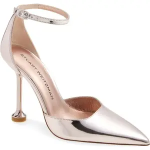 STUART WEITZMAN Stiletto Heel Pump With Ankle Strap Cipria