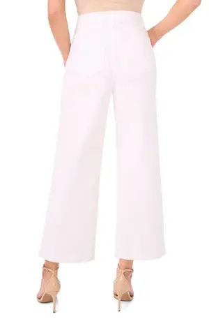 CECE DUPRAZ Flower Pintuck Wide Leg Jeans