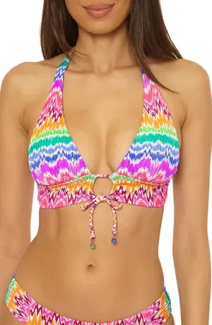 BECCA® By Rebecca Virtue Rio Halter Bikini Top - Pink Multi