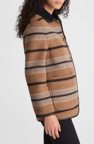 Madewell Stripe Chore Jacket - Rustic Umber