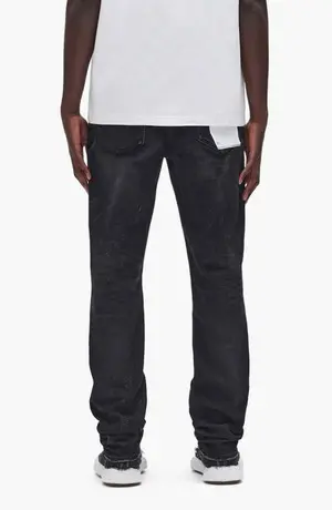 PURPLE BRAND Monogram Bling Slim Straight Leg Jeans