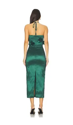 KIKA VARGAS Embellished Halterneck Maxi Dress