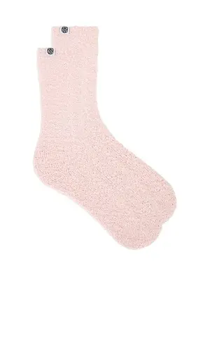 WELLBEING + BEINGWELL Plush Lounge Socks - Pink Tulle