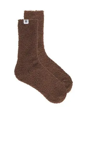 WELLBEING + BEINGWELL Plush Lounge Socks - Chocolate Brown