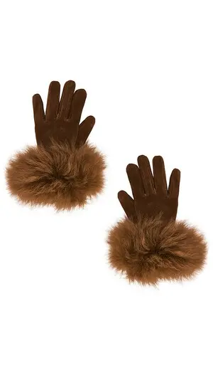 SUSANNA CHOW Dawson Suede Gloves - Brown