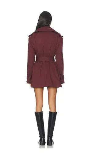 Bardot Aster Short Trench Coat - Deep Plum