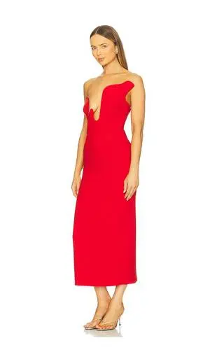 Bardot Rosalyn Midi Dress - Fire Red
