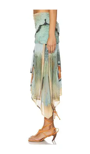 FENERS Festa Skirt Marbre - Light Blue Multi