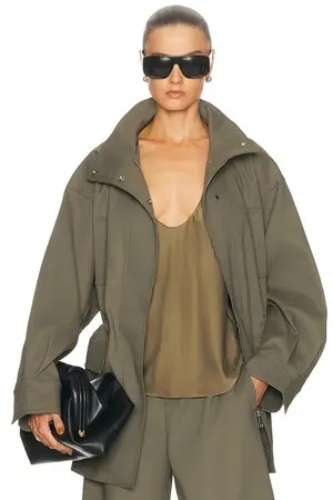 EAVES Mai Compact Suiting Parka Jacket - Olive