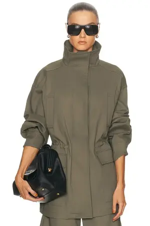 EAVES Mai Compact Suiting Parka Jacket - Olive