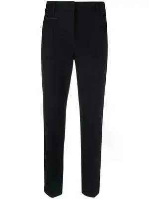 Brunello Cucinelli High-waisted Straight-leg Trousers - Blue