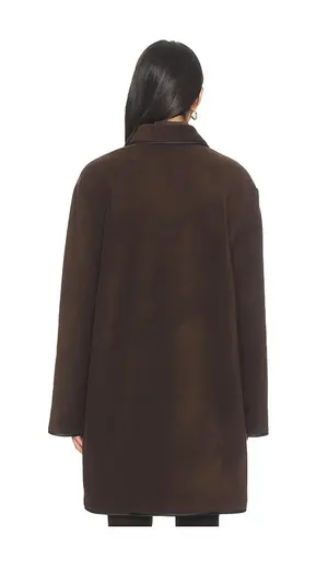 Donni. Long Fleece Jacket With Button Closure
