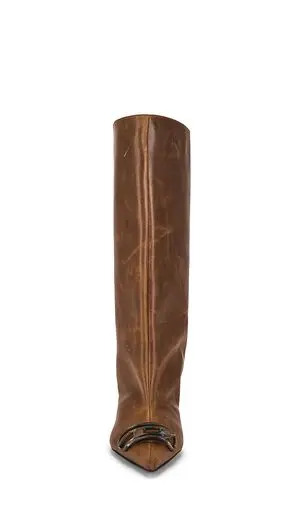 DIESEL® Leather Pull-on Kitten Heel Boots
