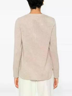 Hemisphere V-neck Curved Hem Sweater