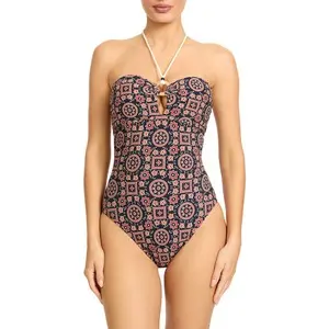 Robin Piccone Maggy Bandeau One-piece Swimsuit - Blue Multi