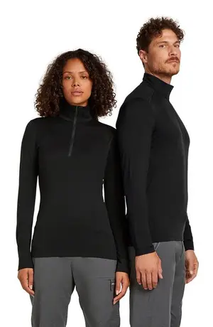 Icebreaker 200 Oasis Merino Wool Half-zip Pullover - Black