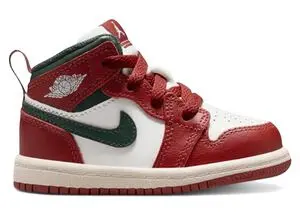 JORDAN 1 Mid High-top Sneakers - Sail/pure Platinum/redstone