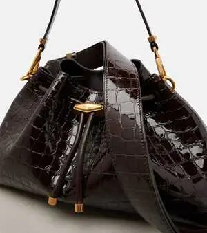 JIMMY CHOO Cinch Medium Croc-effect Leather Tote Bag