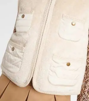 Moncler Mimosas Teddy Down Vest - Beige