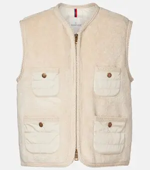 Moncler Mimosas Teddy Down Vest - Beige