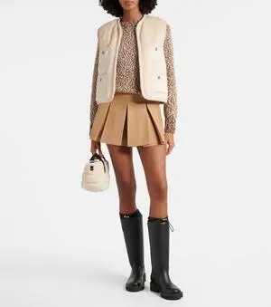 Moncler Mimosas Teddy Down Vest - Beige
