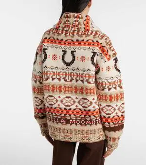 Stella McCartney Intarsia Oversized Virgin Wool Cardigan - Multicoloured
