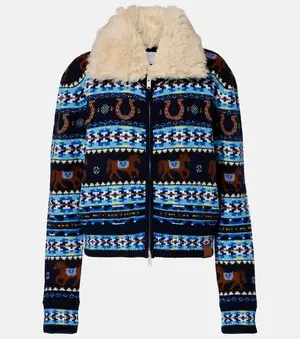 Stella McCartney Intarsia Virgin Wool Zip-up Cardigan - Multicoloured
