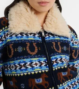 Stella McCartney Intarsia Virgin Wool Zip-up Cardigan - Multicoloured