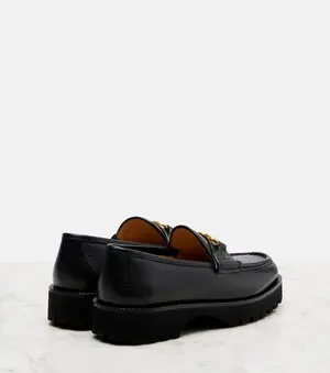 Valentino Garavani Vlogo Leather Platform Loafers