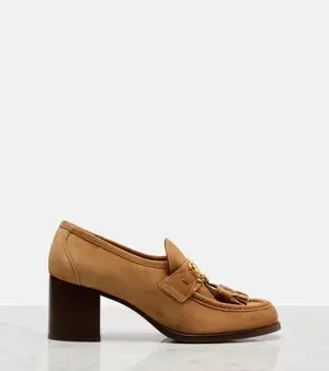 Valentino Garavani Vlogo 60 Suede Loafer Pumps